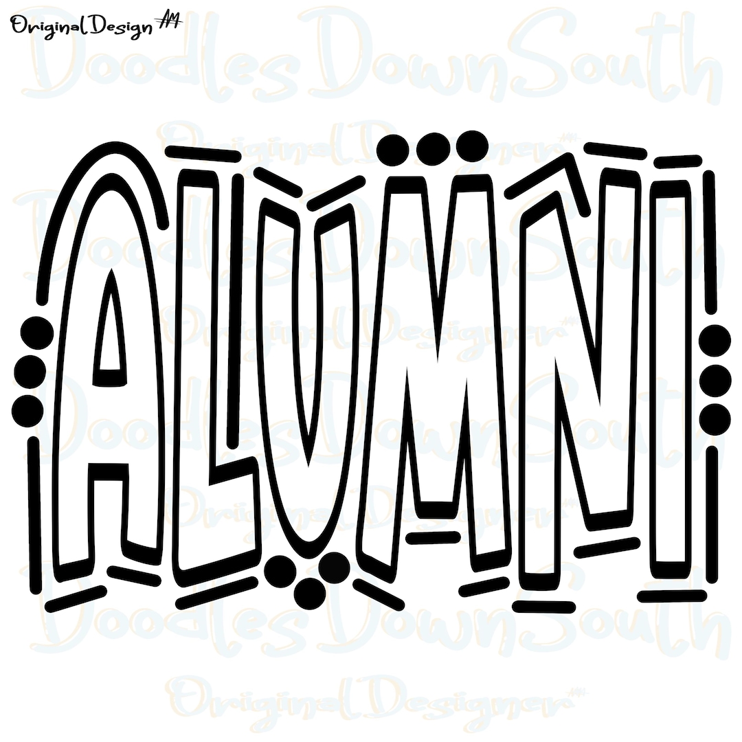 ALUMNI - Doodle Word - Sublimation PNG and SVG - Digital Artwork - Etsy