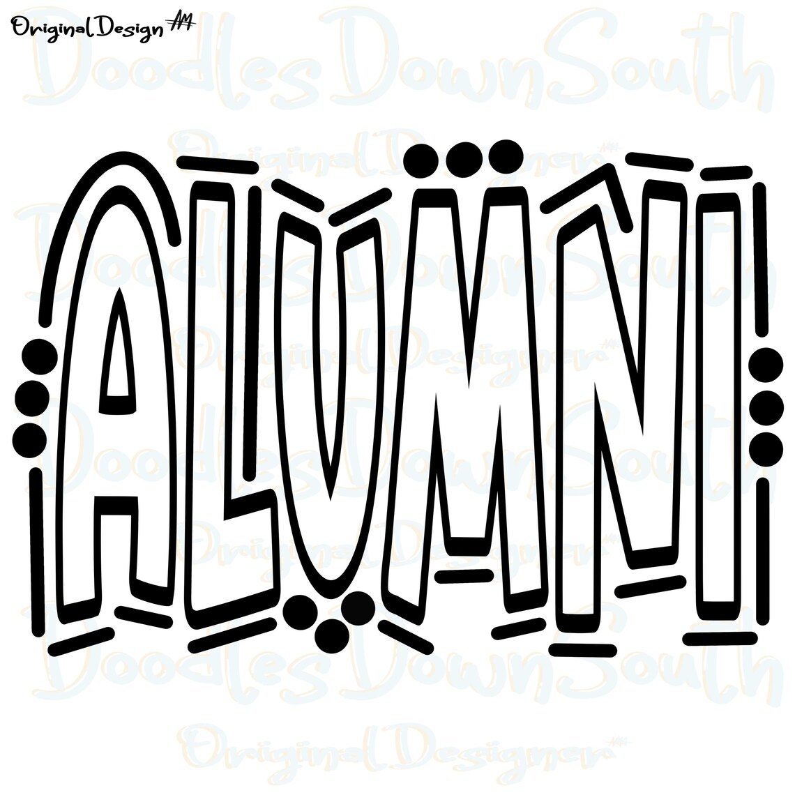 ALUMNI - Doodle Word - Sublimation PNG and SVG - Digital Artwork - Etsy