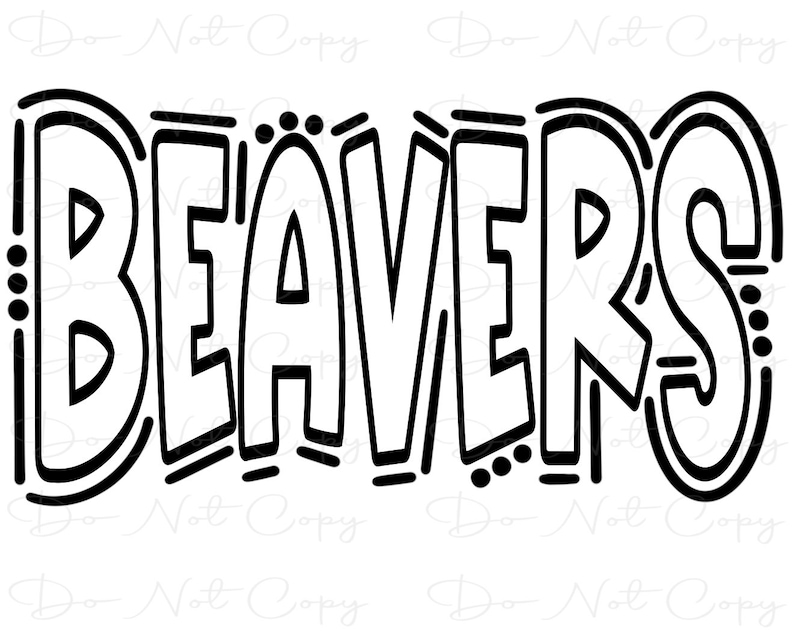 BEAVERS Doodle Letters Transparent Background Sublimation - Etsy