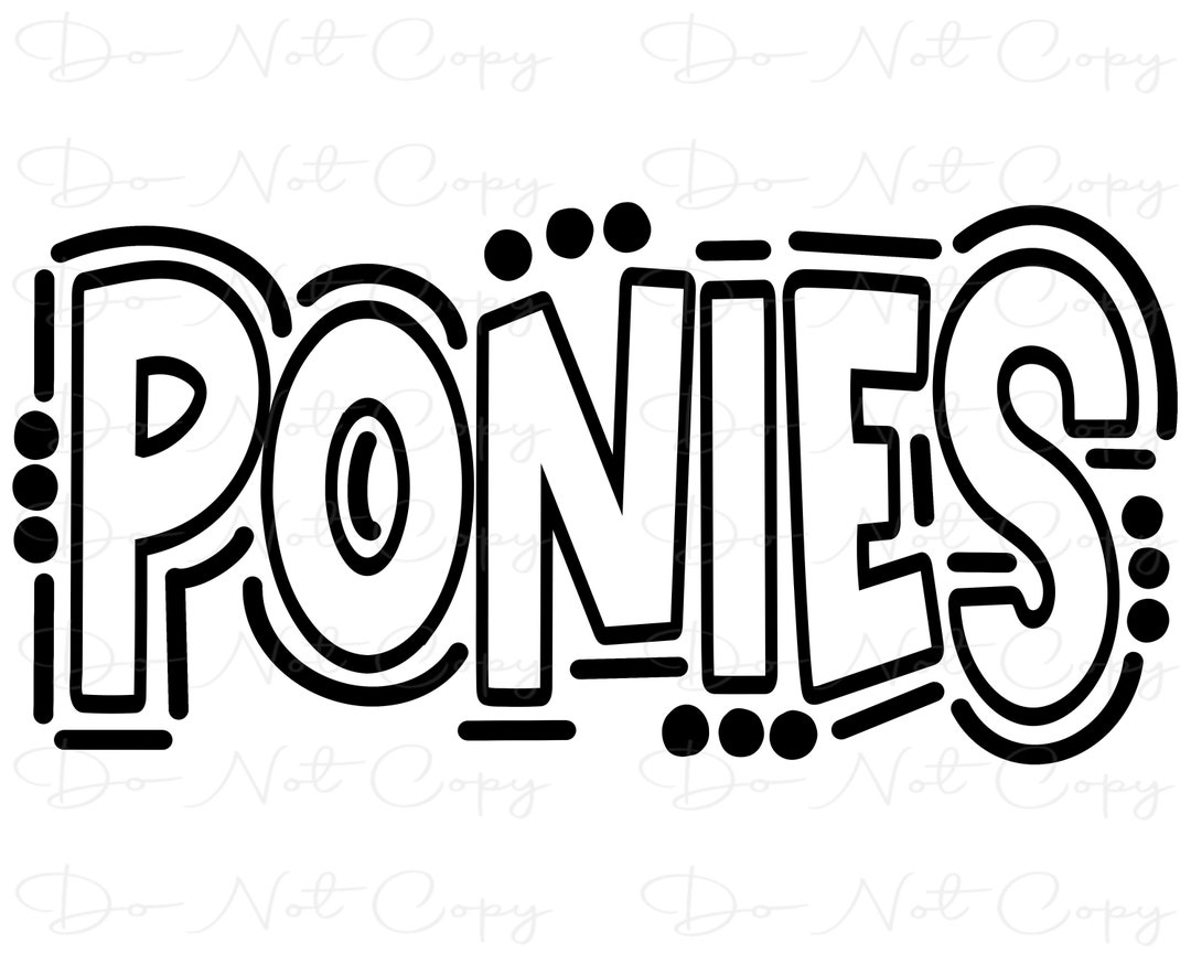 PONIES- Doodle Letters - Sublimation PNG and SVG - Digital Artwork ...