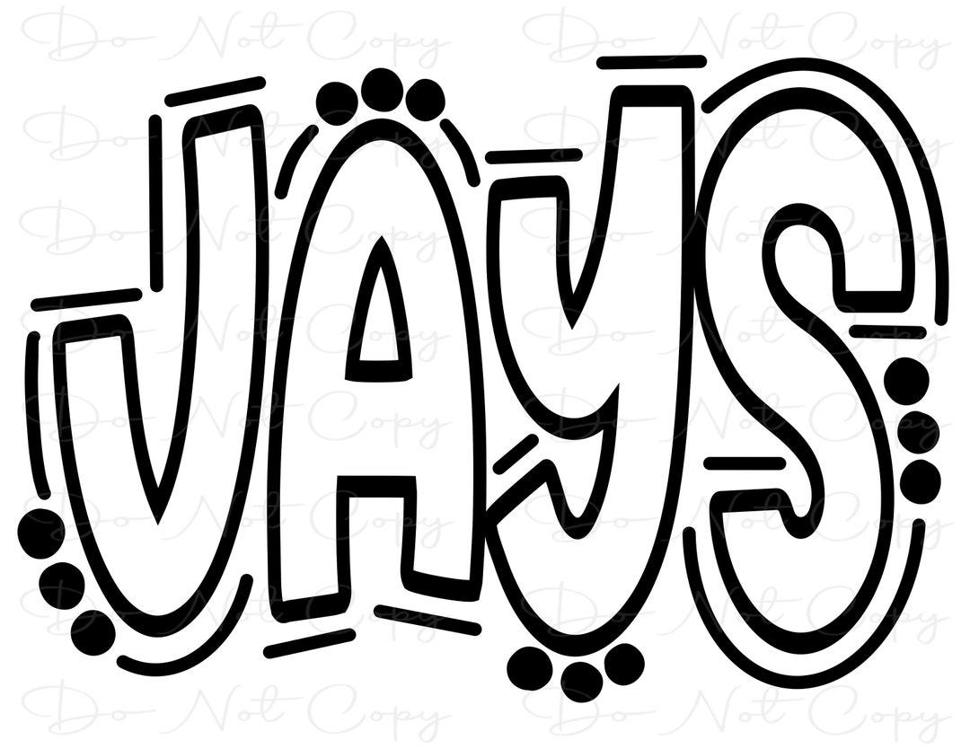 JAYS - Doodle Letters Transparent Background - Sublimation PNG and SVG ...