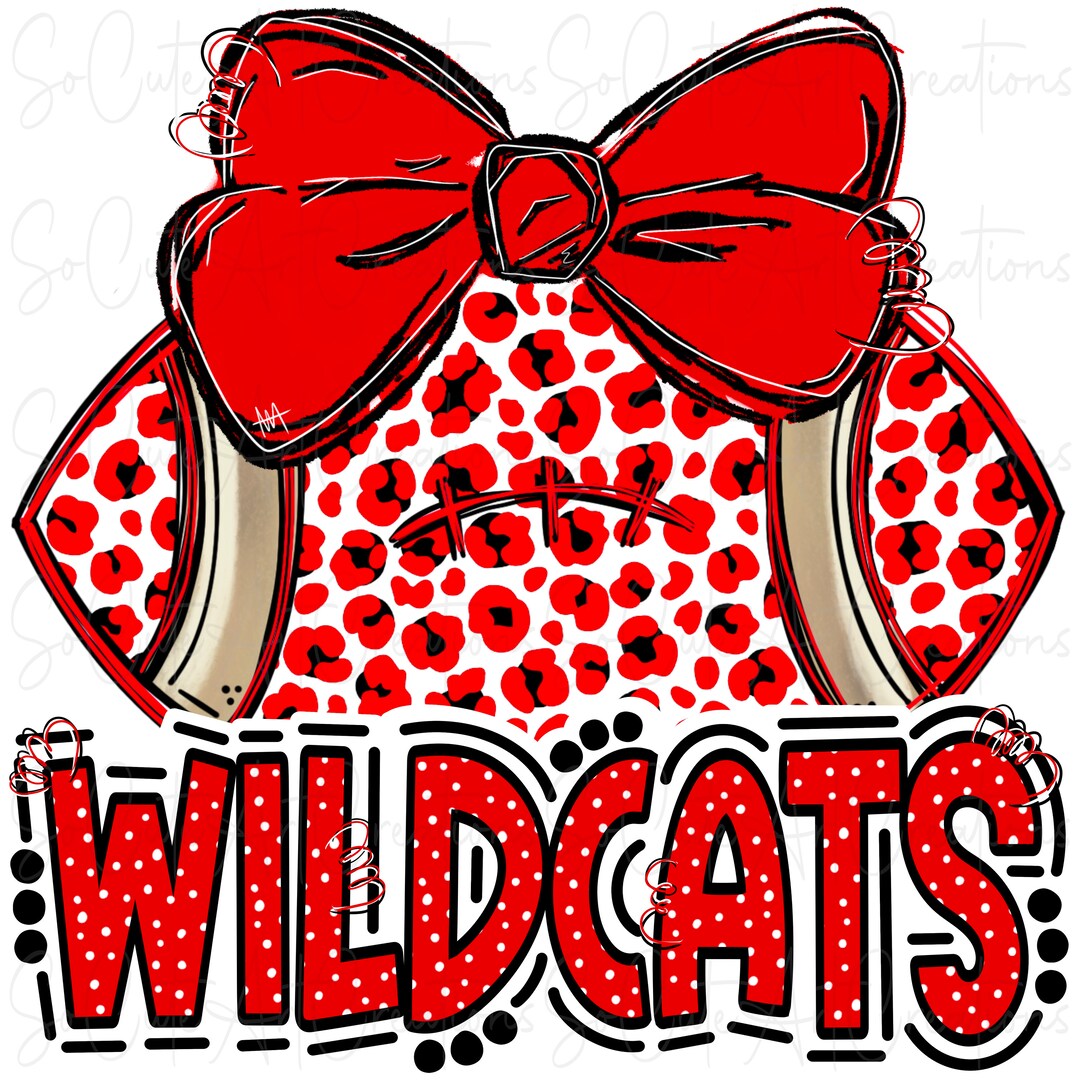 WILDCATS Football and Bow - Doodle Letters - School Spirit ...