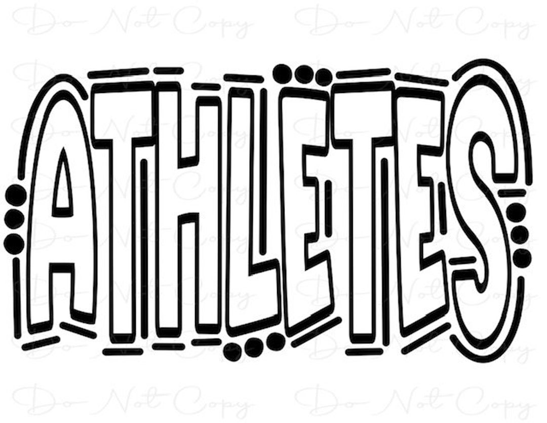 ATHLETES- Doodle Letters - Sublimation PNG and SVG - Digital Artwork ...