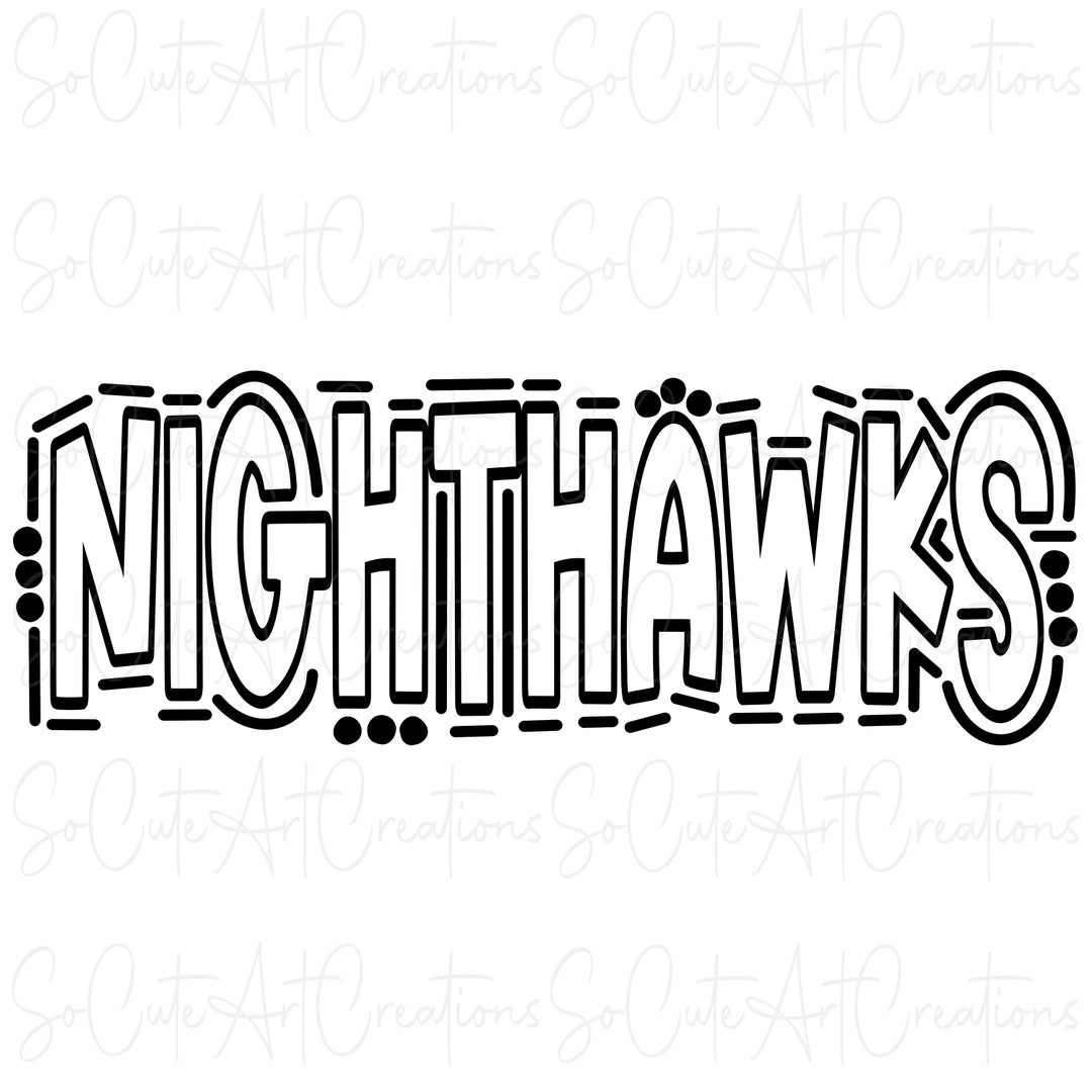 NIGHTHAWKS - Doodle Letters Transparent Background - Sublimation PNG ...