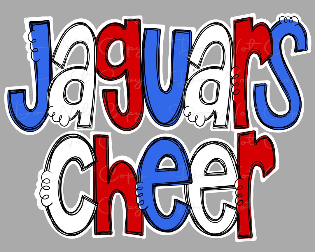 JAGUARS Cheer Mascot - Doodle Letters - Sublimation PNG - Digital ...
