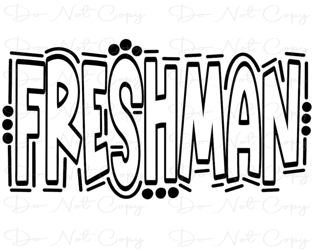 FRESHMAN - Doodle Letters - Sublimation PNG - Digital Artwork - Clip ...