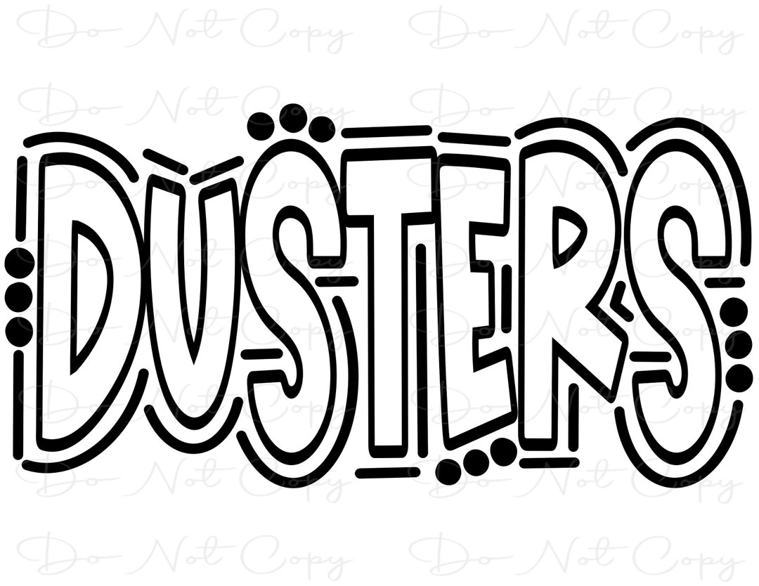 DUSTERS - Doodle Letters Transparent Background - Sublimation PNG and ...