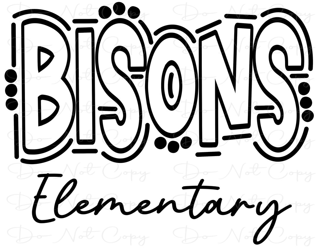 BISONS Elementary - Doodle Letters Transparent Background - Sublimation ...