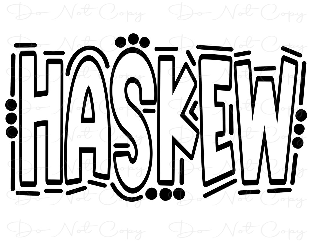 HASKEW - Doodle Letters - Transparent - Sublimation PNG SVG - Digital ...