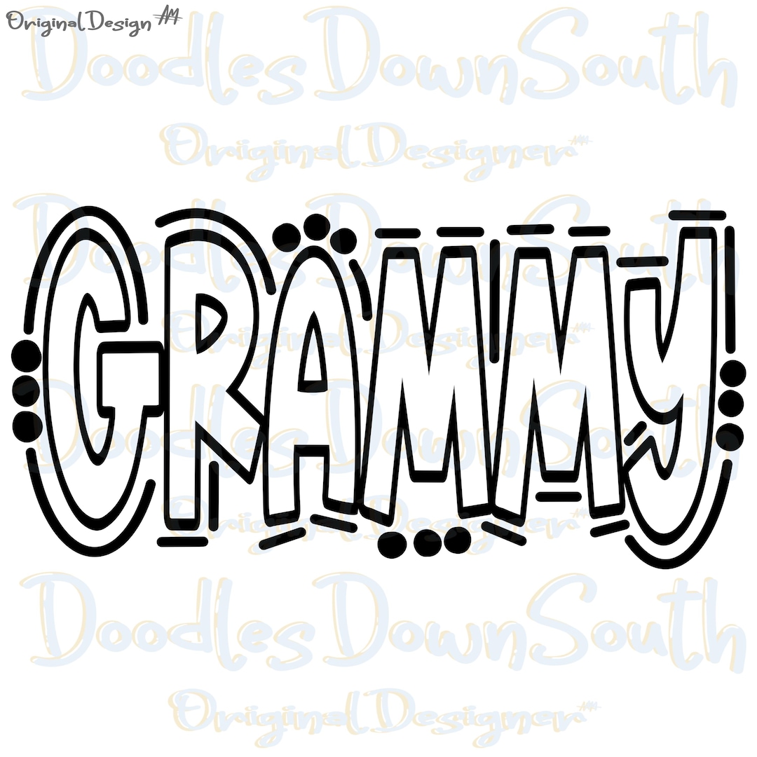 Grammy - Doodle Letters - Transparent - Sublimation PNG SVG - Digital ...
