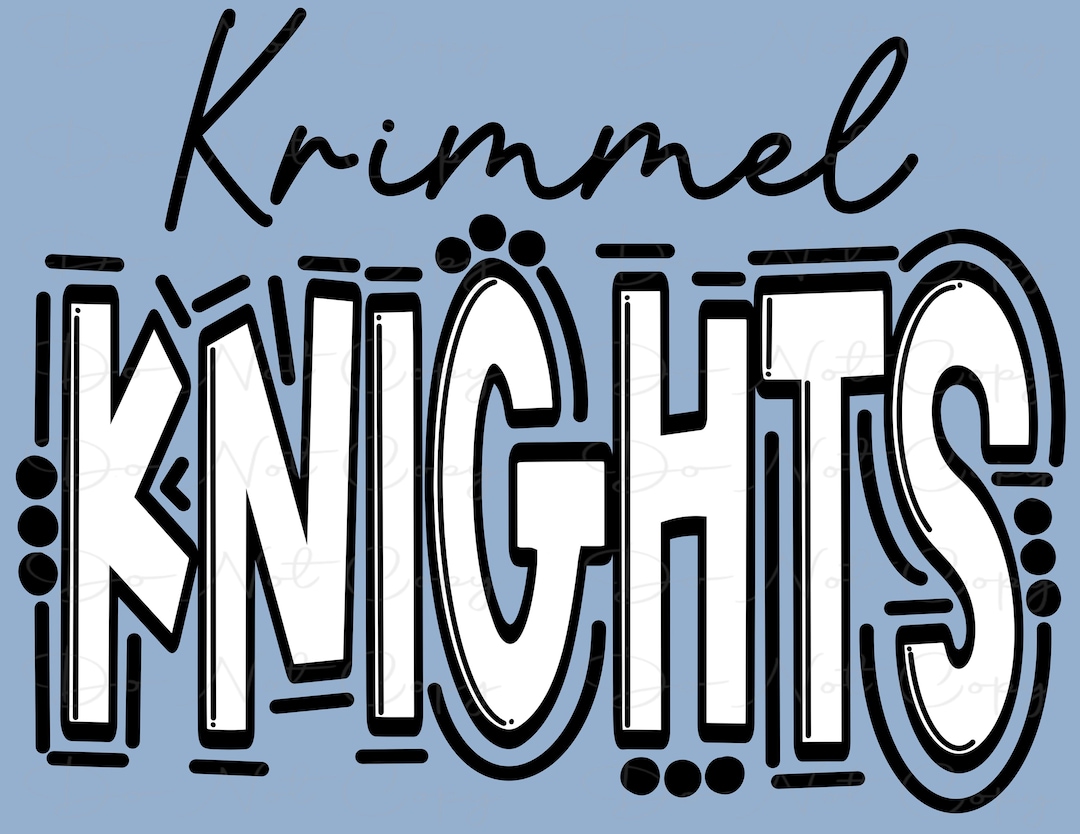 KNIGHTS Doodle Letters Transparent Background Sublimation - Etsy