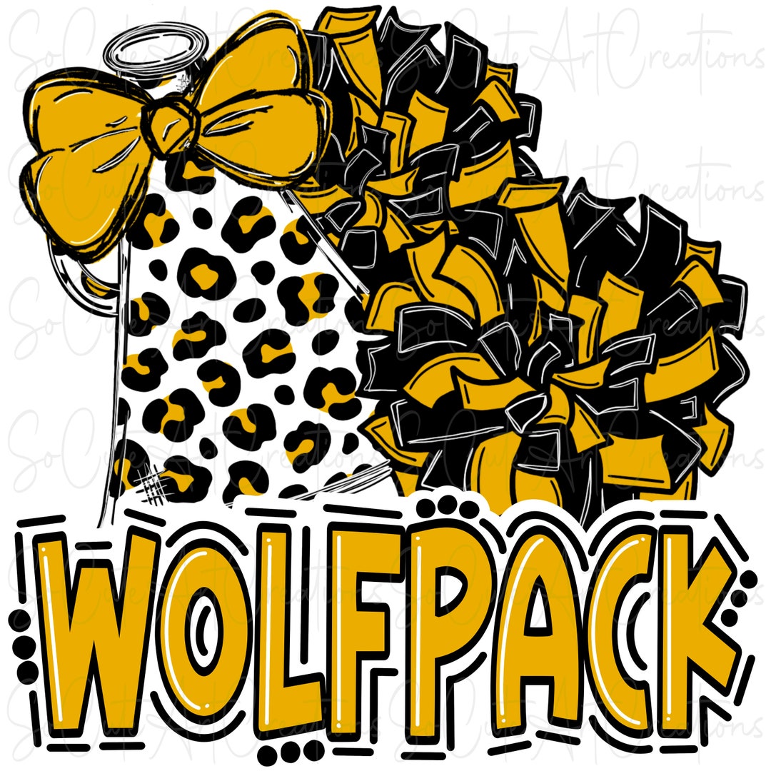 WOLFPACK - Cheer Pompoms Megaphone Mascot - Doodle Letters ...