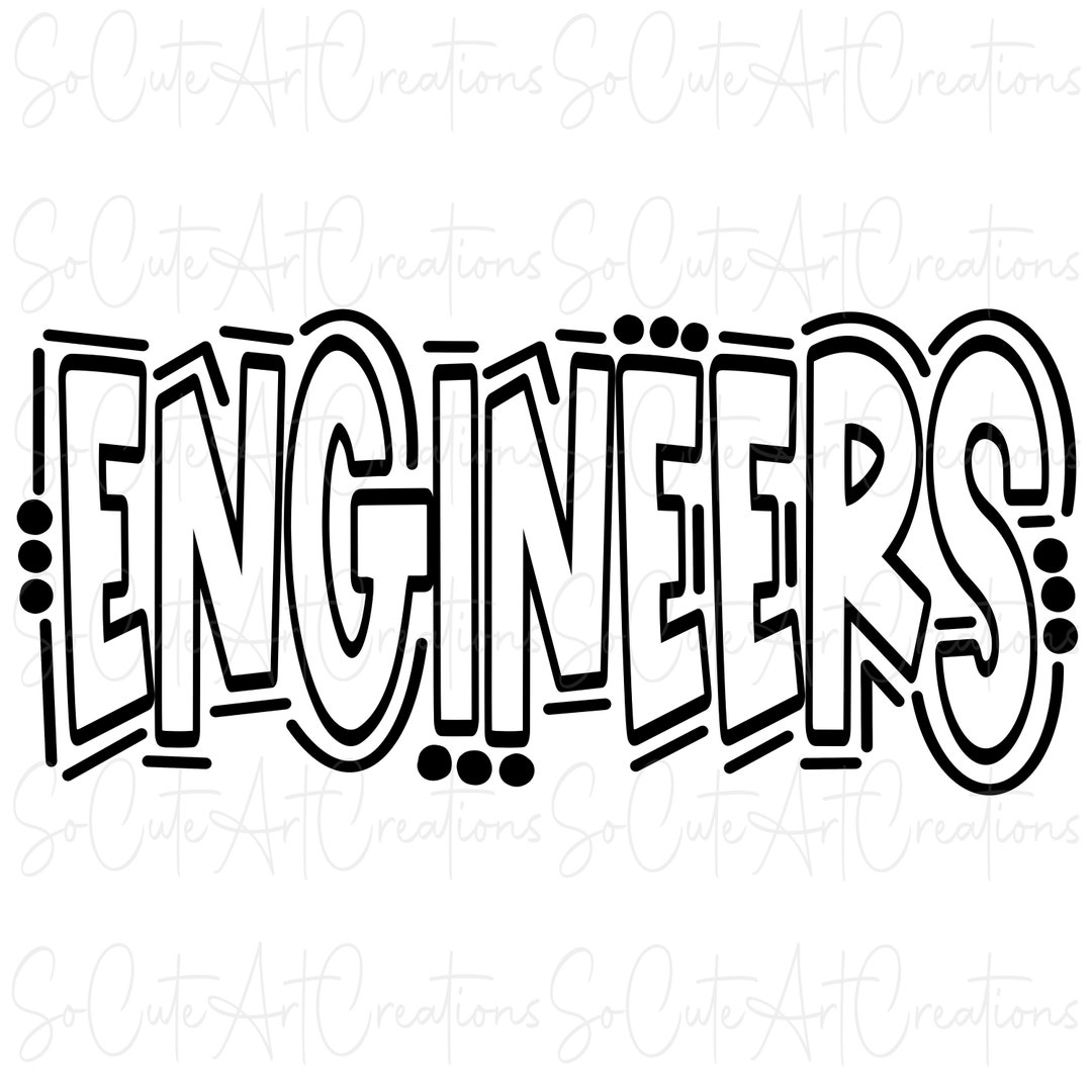 ENGINEERS - Doodle Letters - Sublimation PNG and SVG - Digital Artwork ...