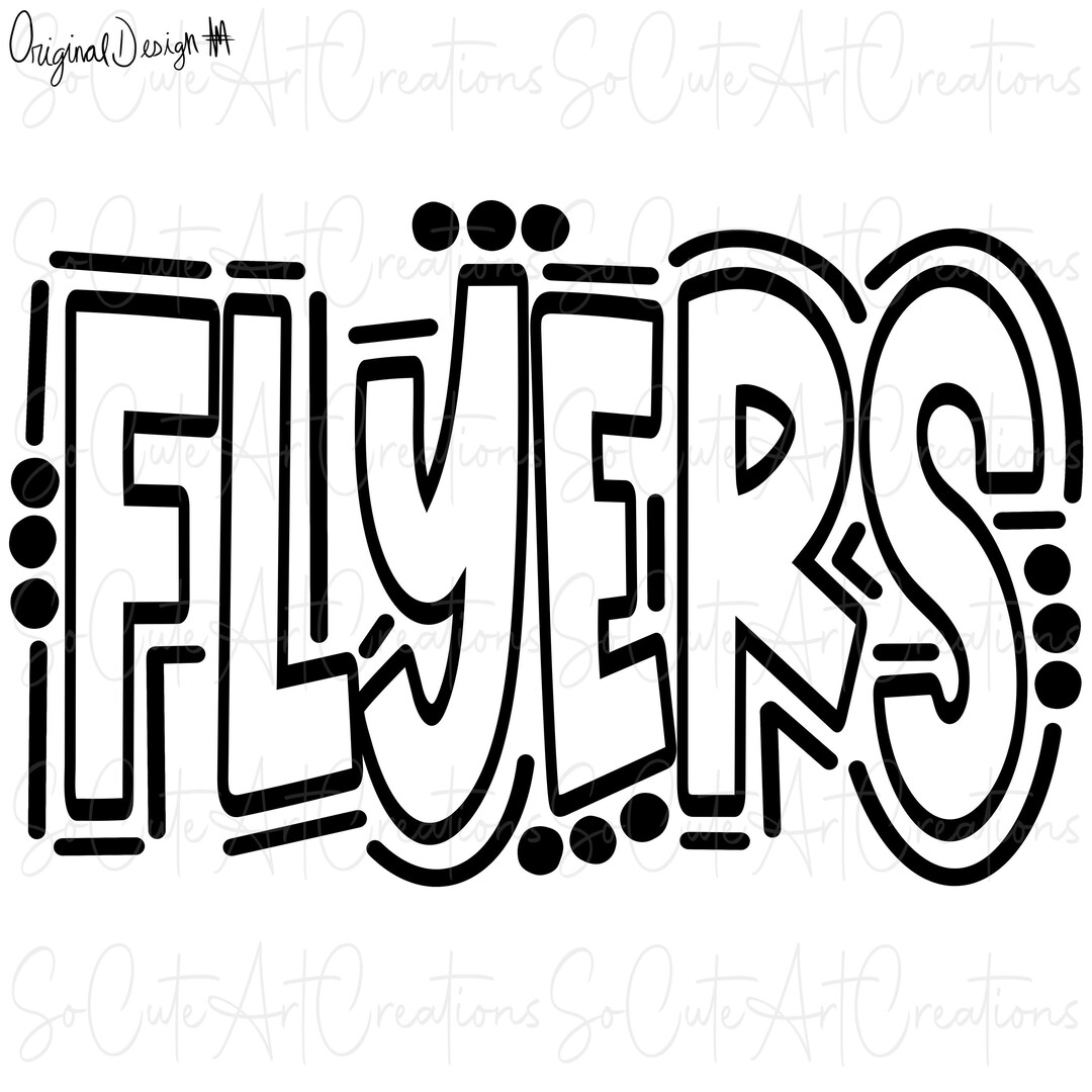 FLYERS - Doodle Letters Transparent Background - Sublimation PNG and ...