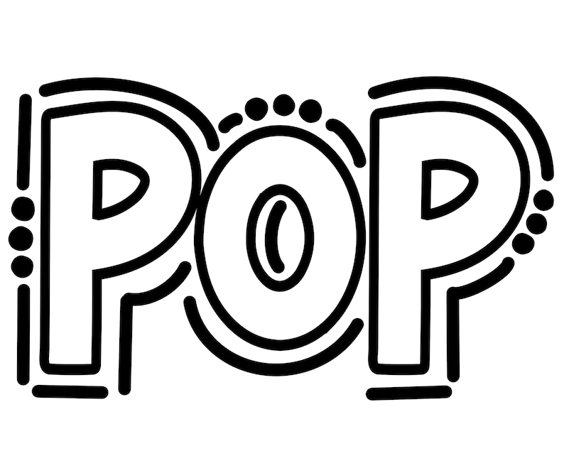 POP - Name Doodle Word - PNG and SVG - Digital Artwork - Etsy