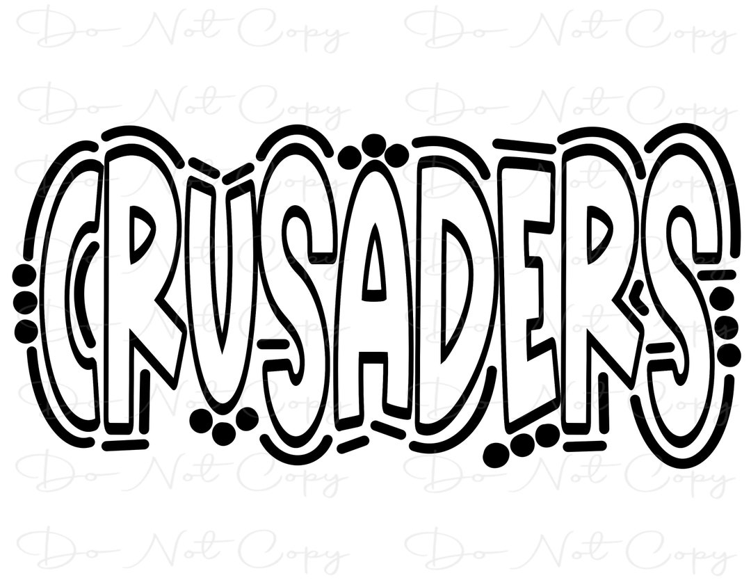 CRUSADERS - Doodle Letters Transparent Background - Sublimation PNG and ...