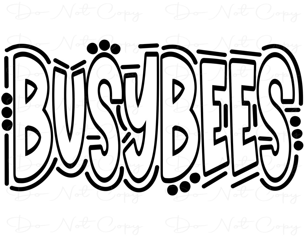 BUSYBEES - Doodle Letters Transparent Background - Sublimation PNG and ...