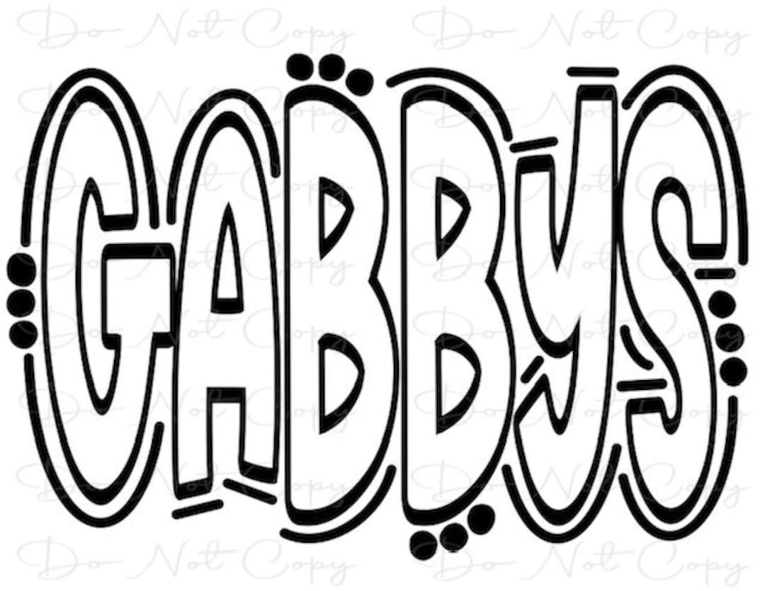 GABBYS - Doodle Letters Transparent Background - Sublimation PNG and ...