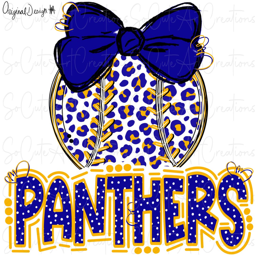 PANTHERS - Softball/baseball and Bow - Doodle Letters - School Spirit ...