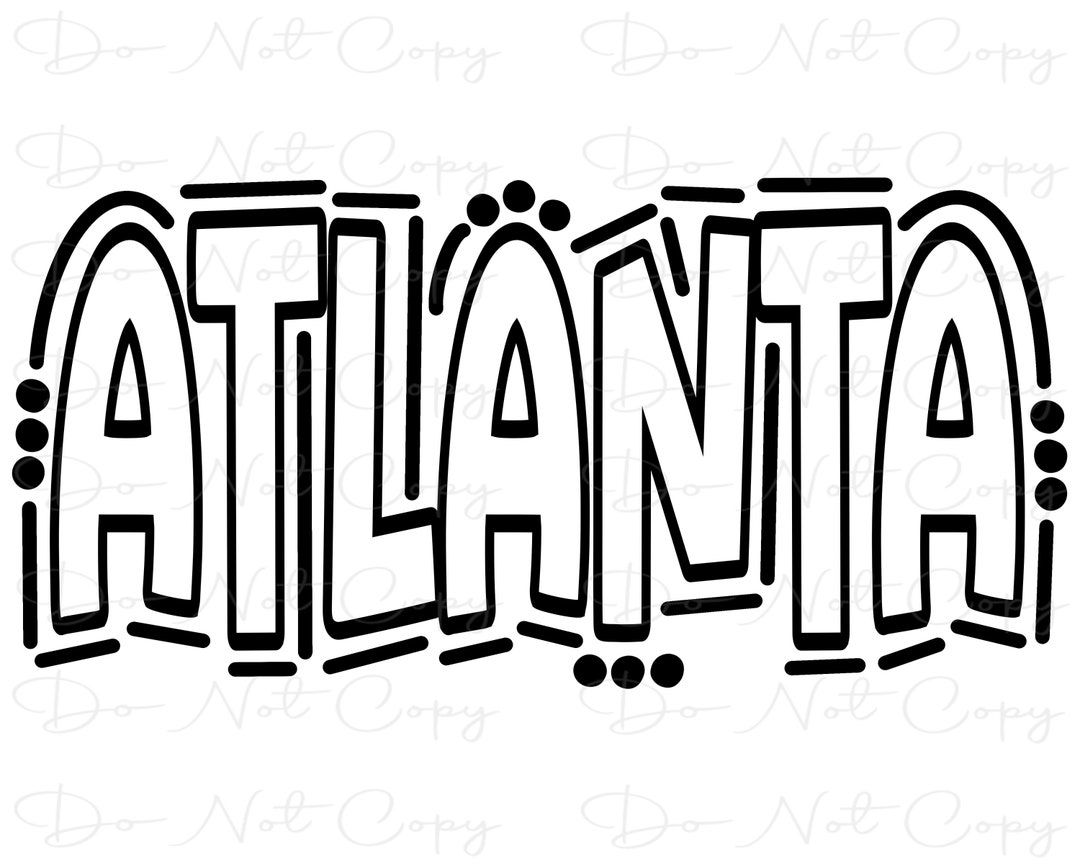 ATLANTA - Doodle Word - Transparent - Sublimation PNG SVG - Digital ...