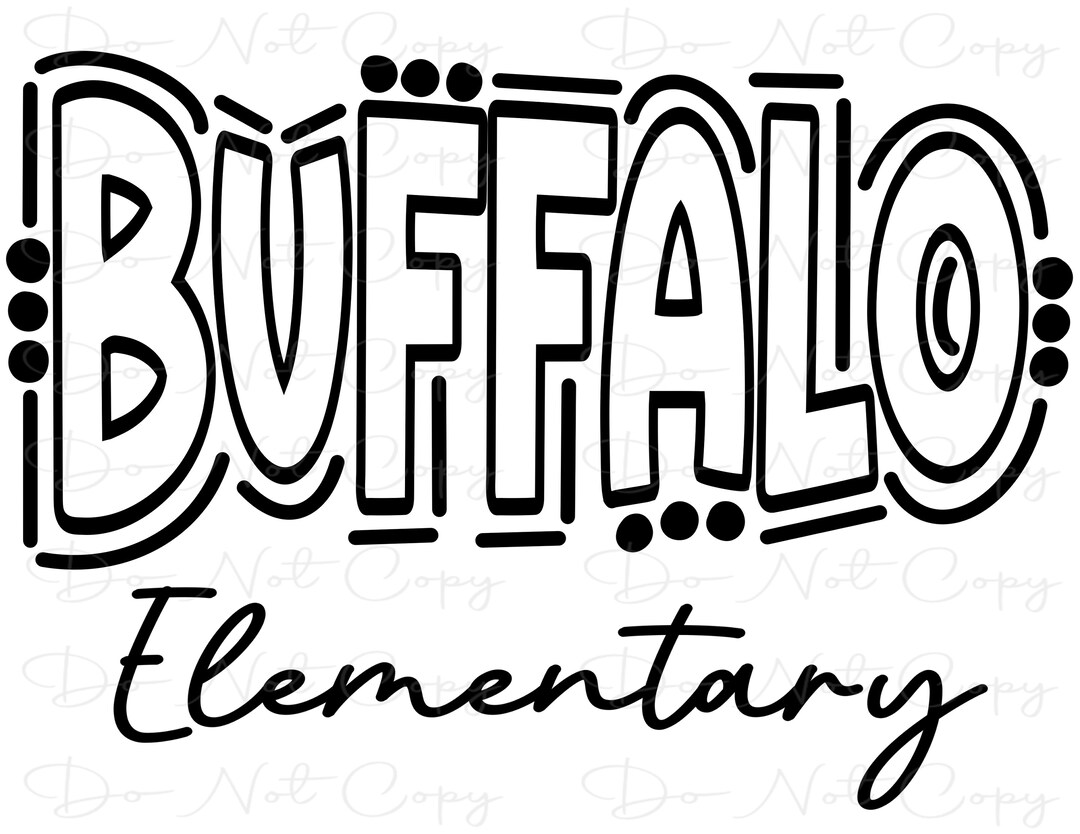 Buffalo Elementary School Spirit - Doodle Letters - Sublimation PNG and ...