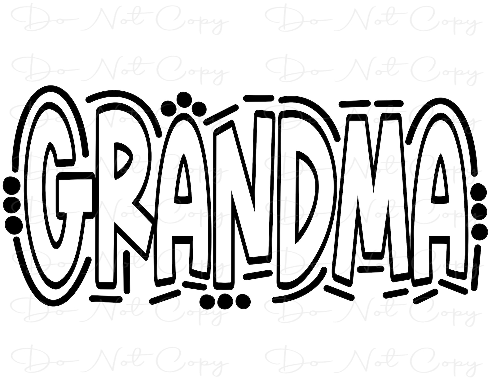 Grandma - Doodle Letters - Transparent - Sublimation PNG SVG - Digital ...