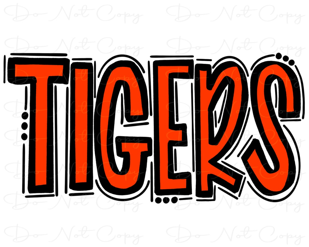TIGERS - Doodle Letters - Sublimation PNG - Digital Artwork - Etsy