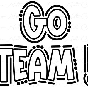 Go Team - Doodle Word - Sublimation PNG and SVG - Digital Artwork ...