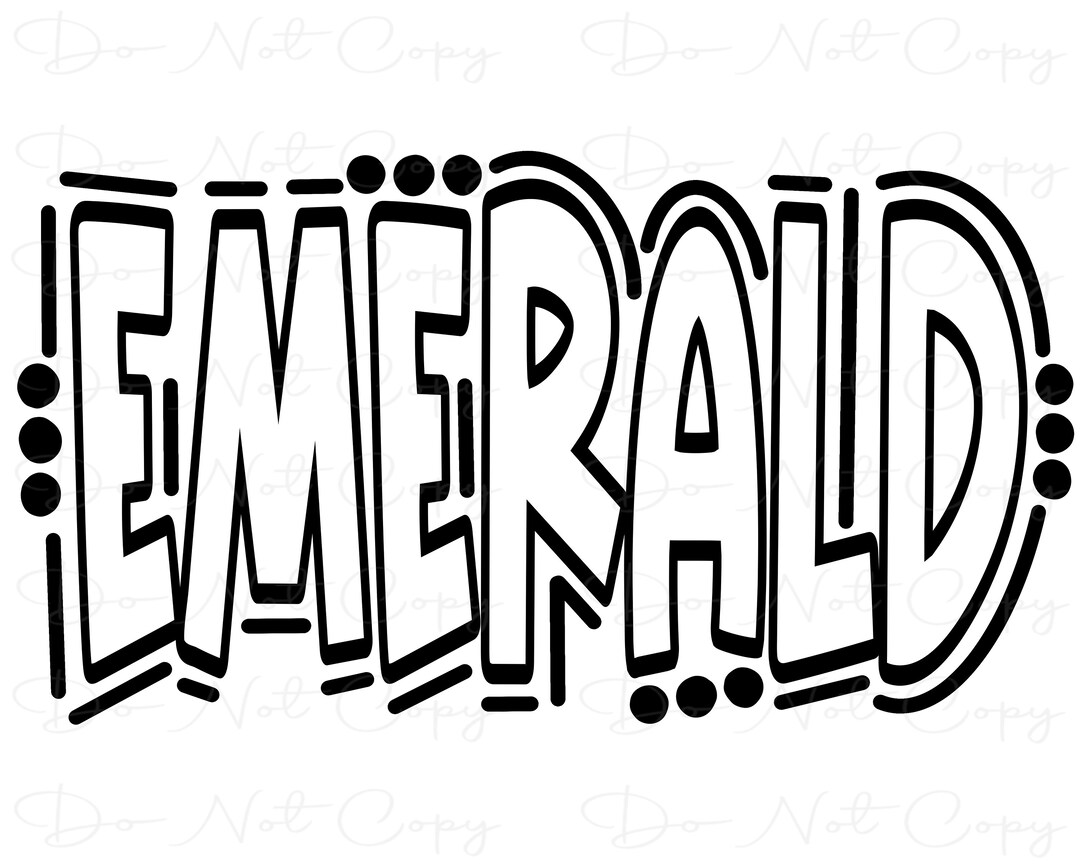 EMERALD - Doodle Word - Sublimation PNG and SVG - Digital Artwork ...