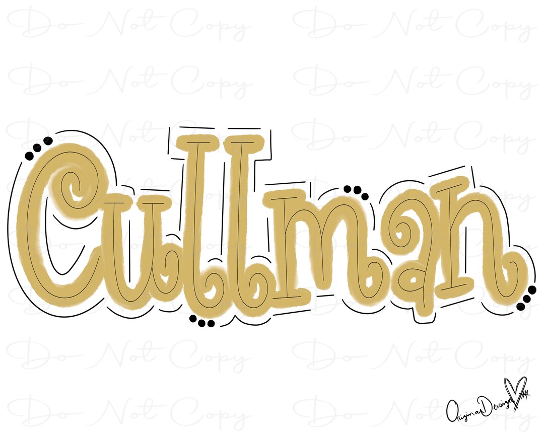 CULLMAN - Watercolor Doodle Letters - Sublimation PNG - Digital Artwork ...
