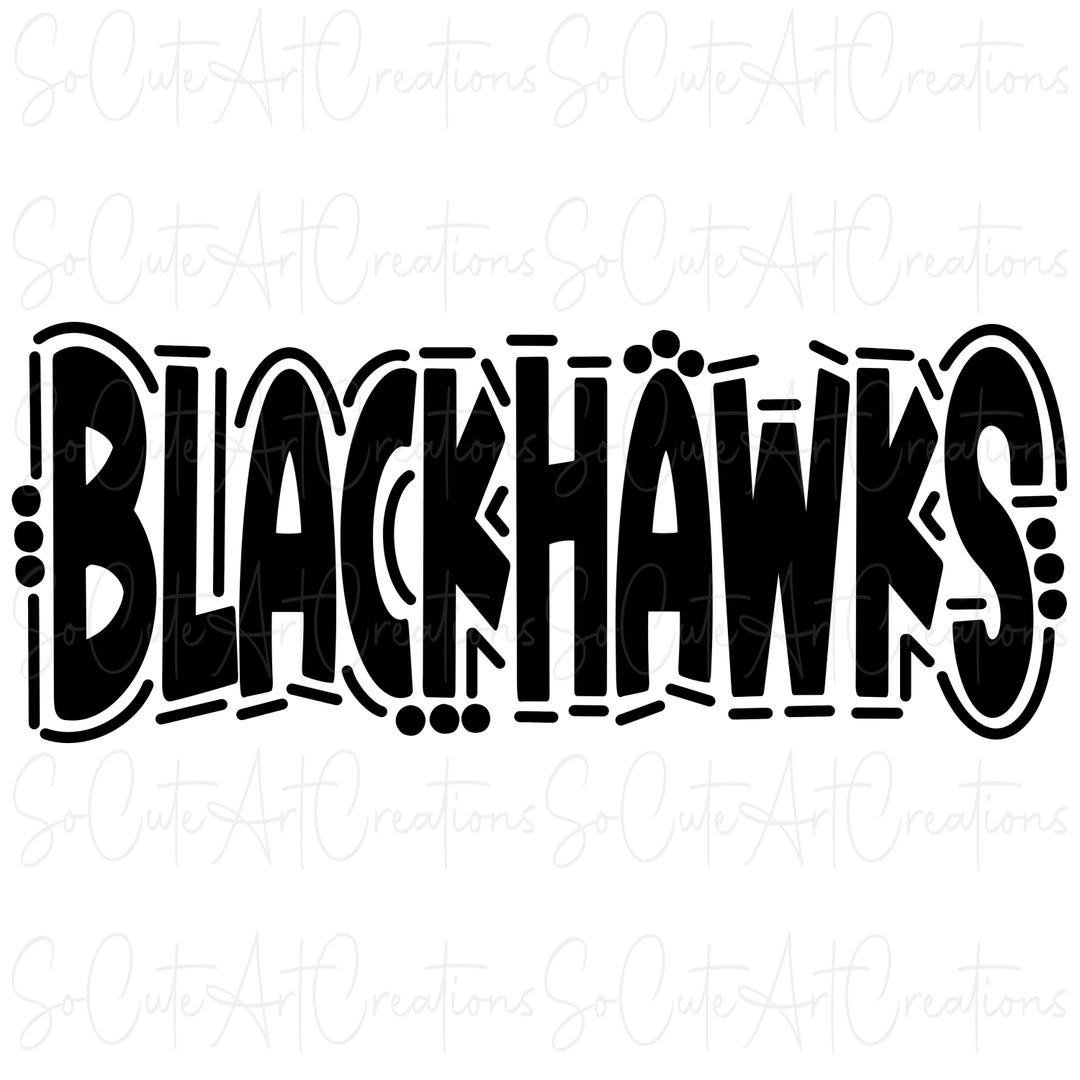 BLACKHAWKS - SOLID Doodle Word - Sublimation PNG Svg Dtf - Digital ...