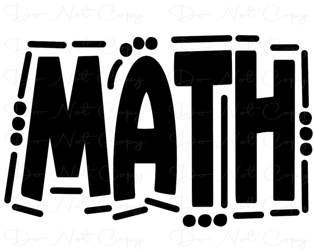 MATH Solid - Doodle Word - Sublimation PNG and SVG - Digital Artwork - Etsy