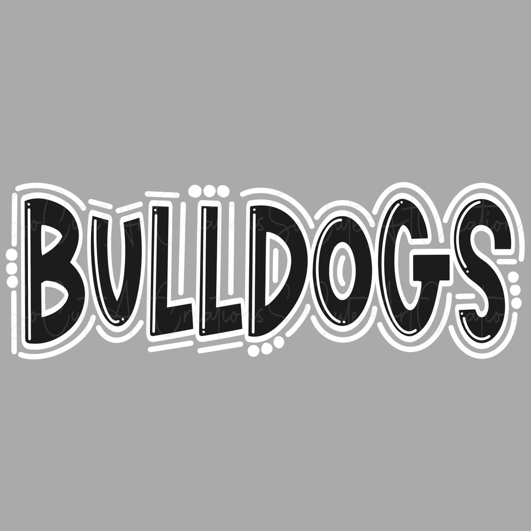 BULLDOGS - Doodle Letters - PNG DTF - Digital Artwork - Etsy