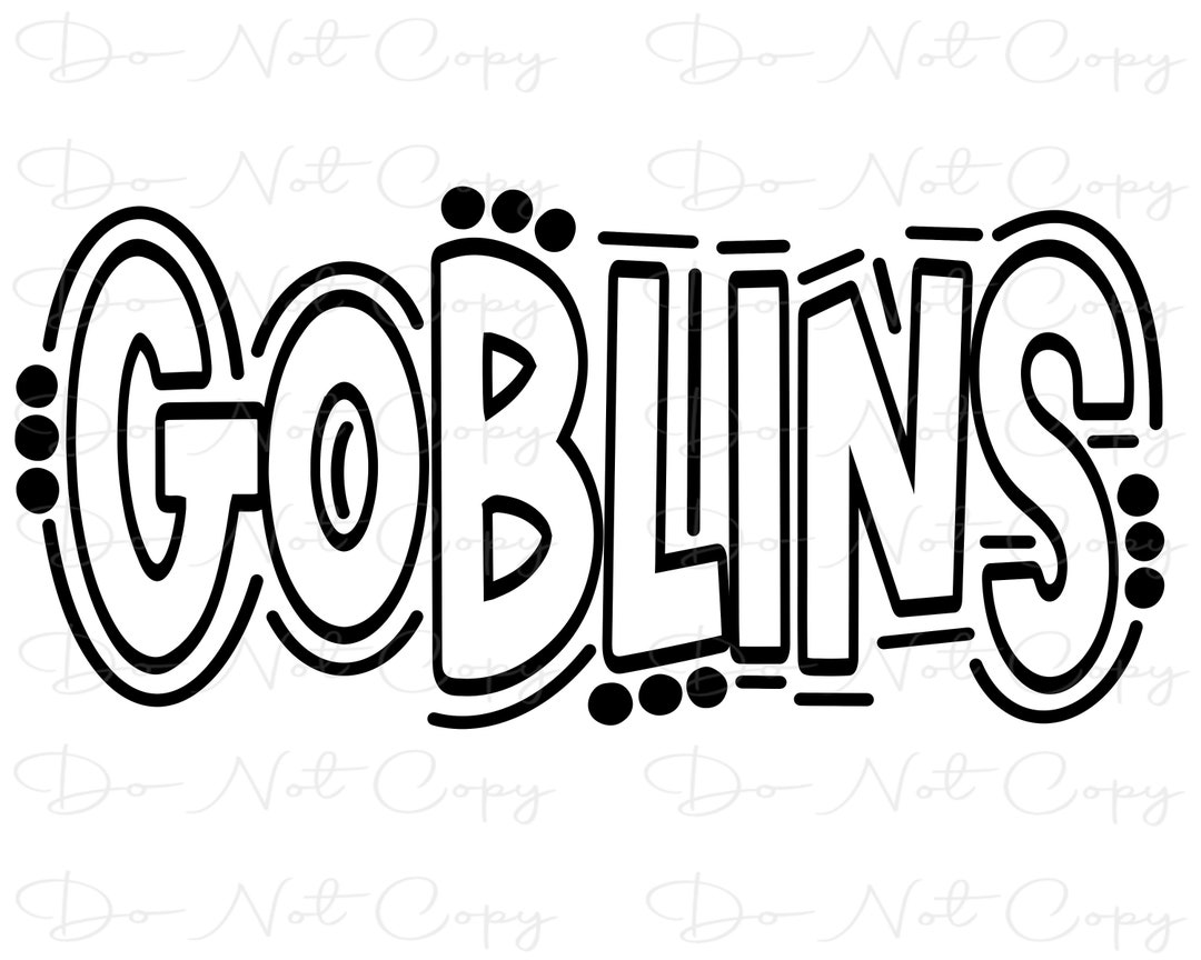 GOBLINS - Doodle Letters Transparent Background - Sublimation PNG and ...