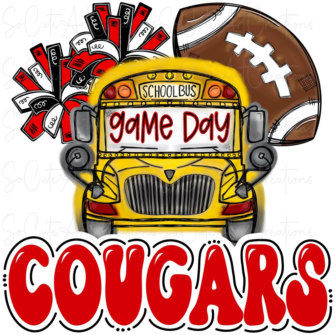 Game Day - School Bus - Pompom - Football - Tigers- Sublimation PNG DTF ...