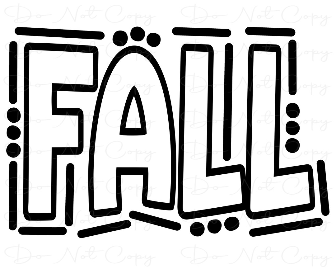 FALL - Doodle Word - Sublimation PNG and SVG - Digital Artwork- Clip ...