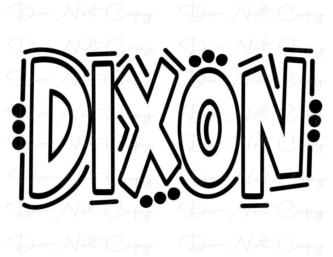 DIXON - Gekritzel-Buchstaben Transparenter Hintergrund - Sublimation ...