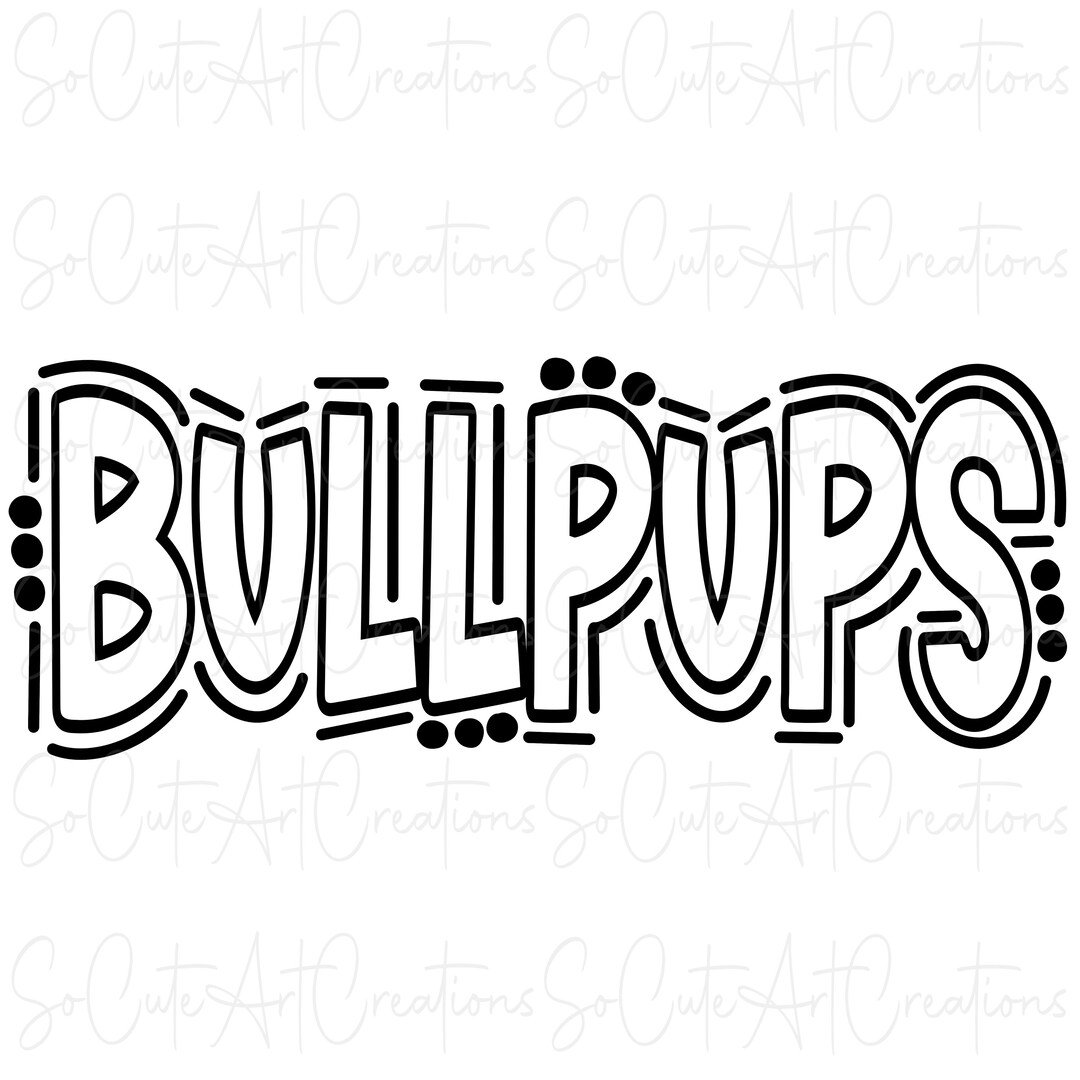 BULLPUPS - Doodle Word - Sublimation PNG and SVG - Digital Artwork - Etsy
