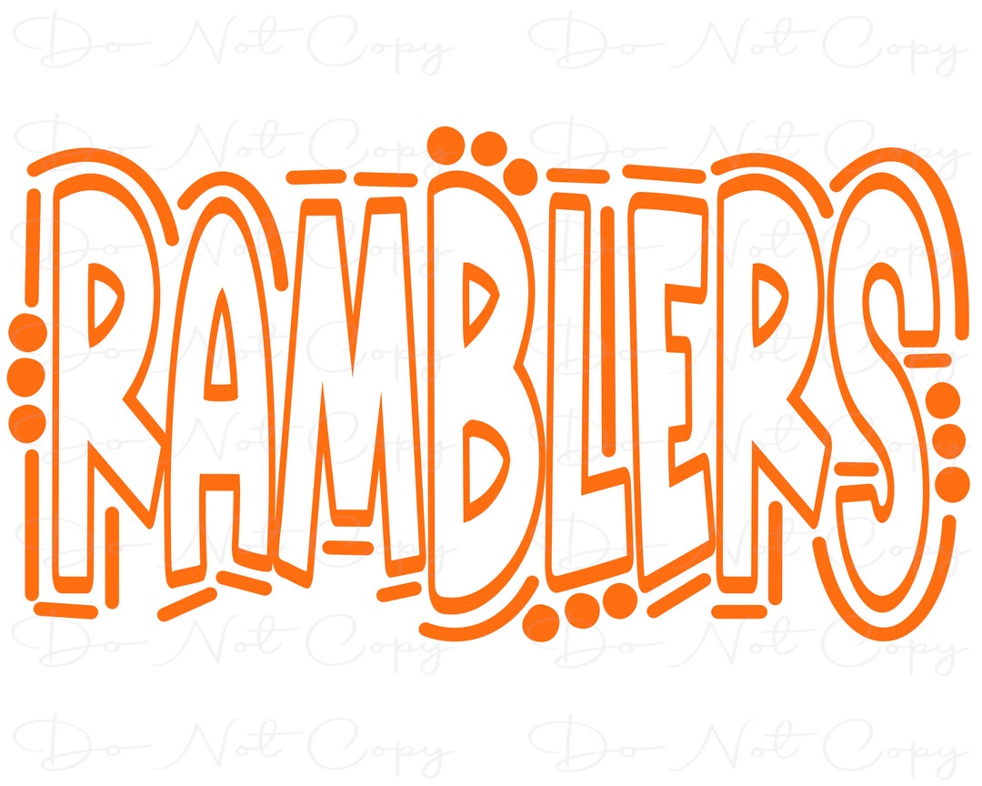 RAMBLERS Orange - Doodle Word - Sublimation PNG and SVG - Digital ...