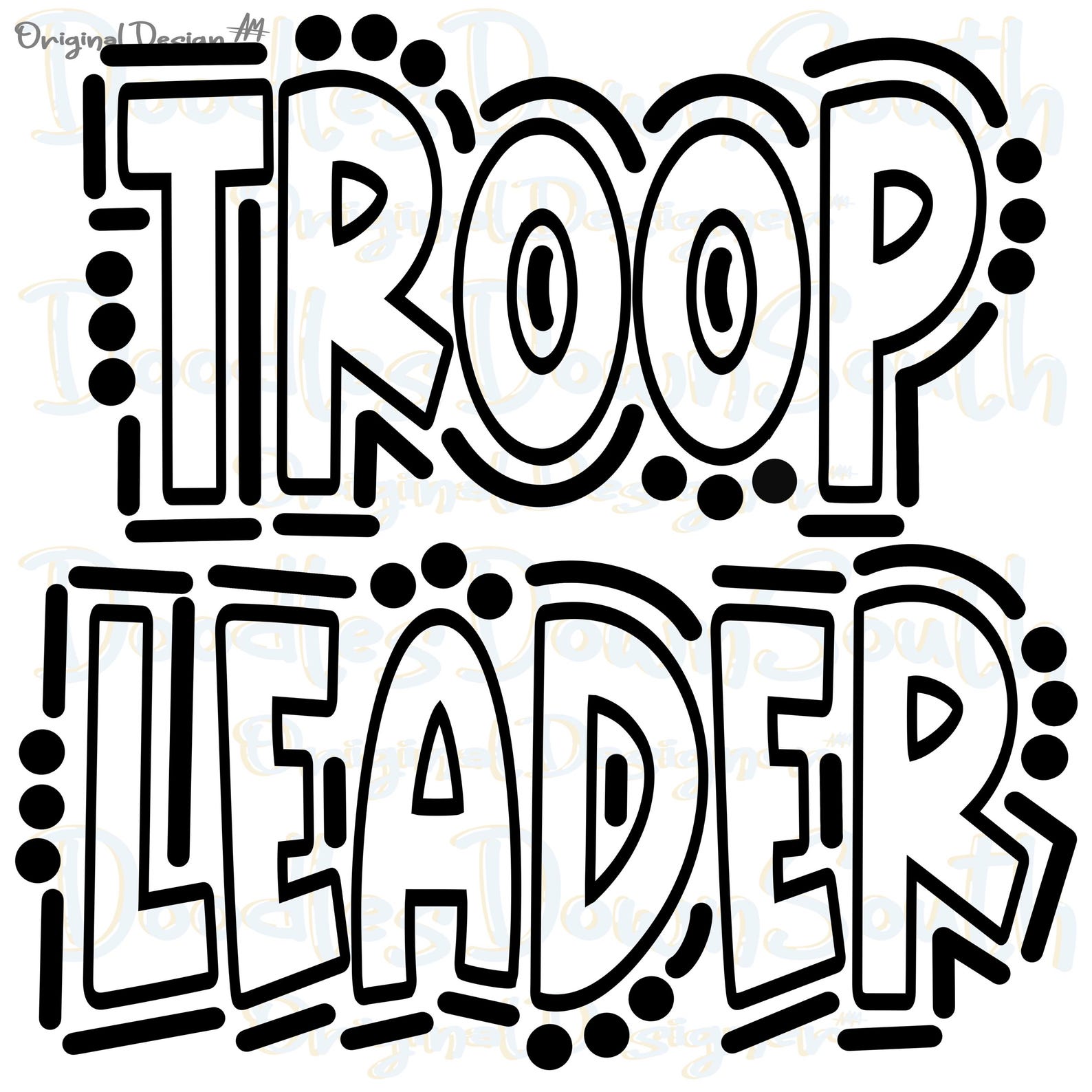 Troop Leader - Doodle Word Outline - Sublimation PNG and SVG - Digital ...