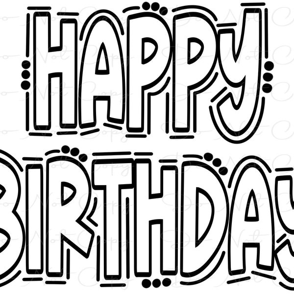 Happy Birthday Bubble Letters - Etsy