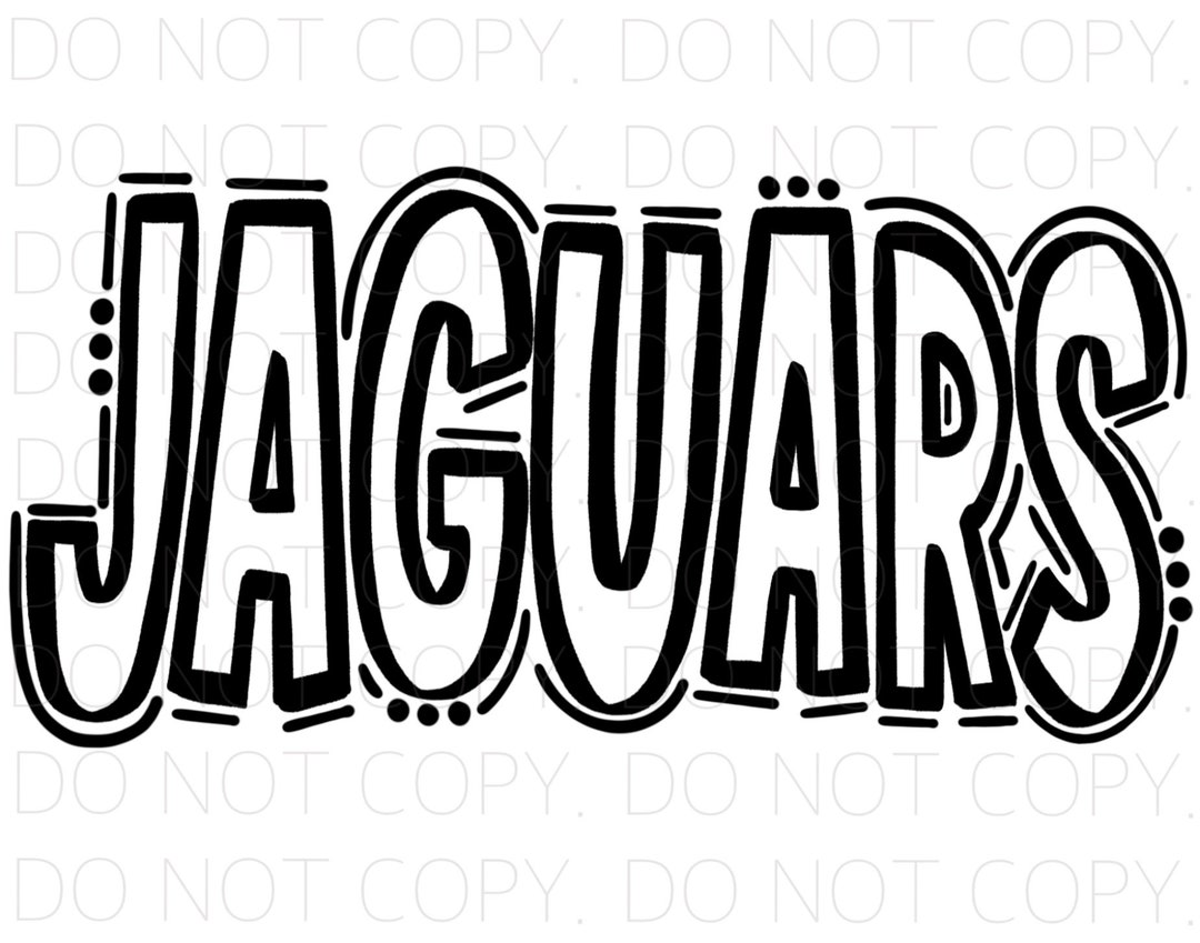 JAGUARS - Doodle Letters Transparent Background - Sublimation PNG and ...