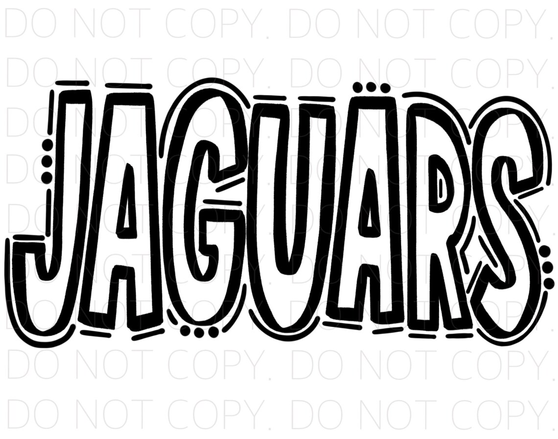 JAGUARS Doodle Letters Transparent Background Sublimation - Etsy