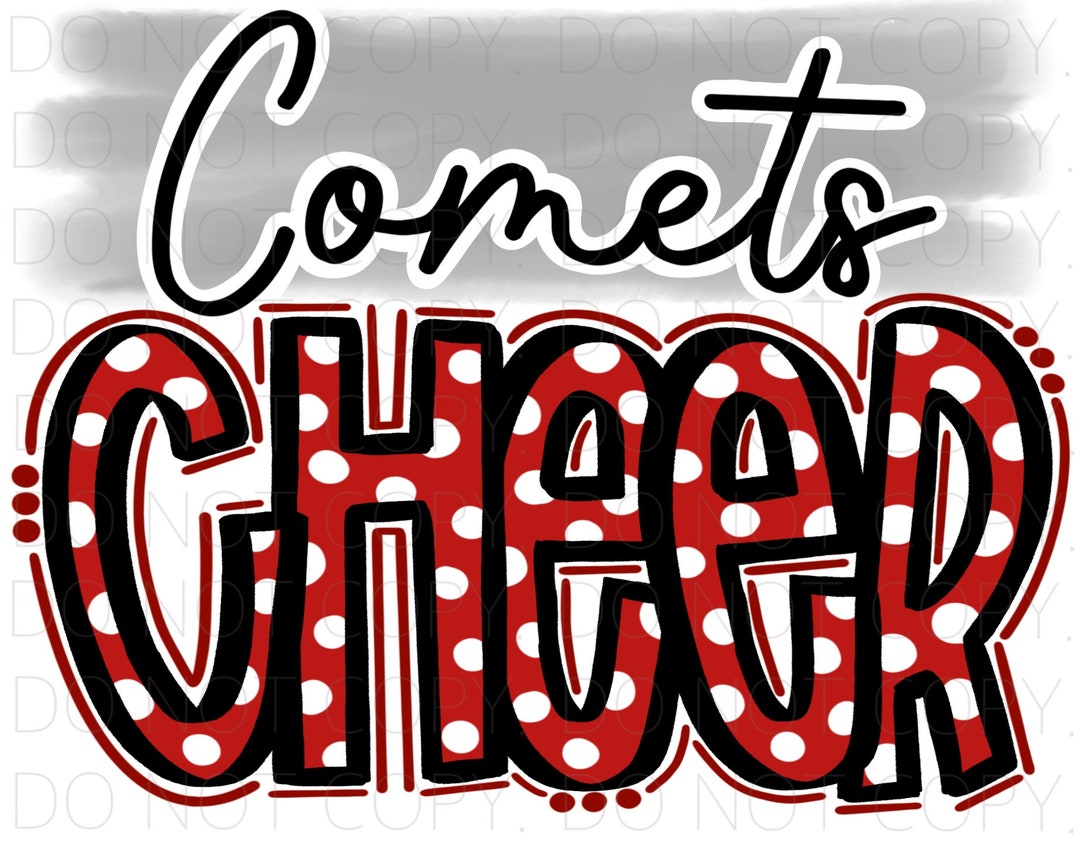 Comets Cheer - Doodle Letters Tiedye - Sublimation PNG - Digital ...