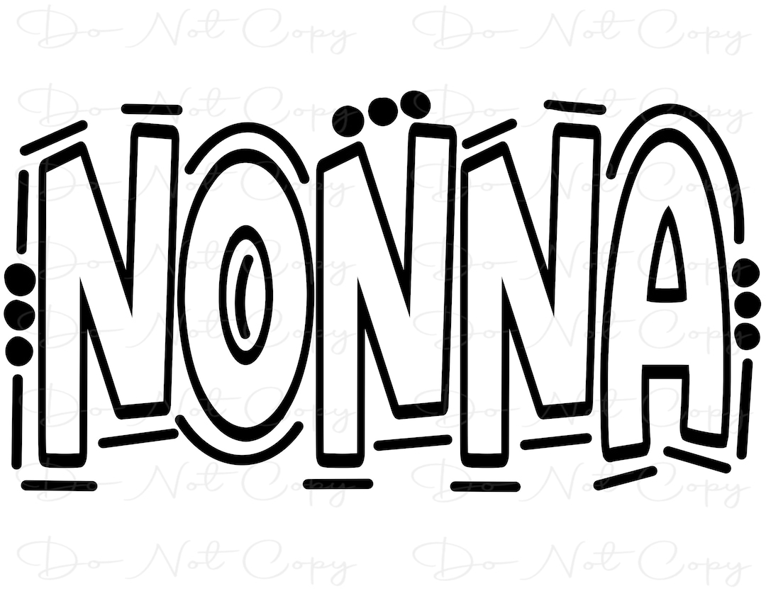 Nonna - Doodle Letters - Transparent - Sublimation PNG SVG - Digital ...