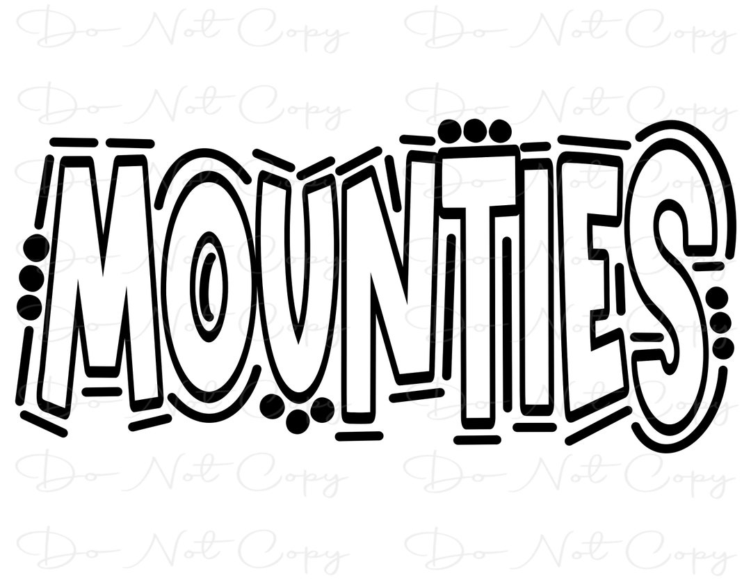 MOUNTIES - Doodle Letters Transparent Background - Sublimation PNG and ...