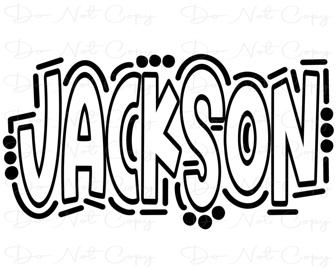 JACKSON - Doodle Word - Transparent - Sublimation PNG SVG - Digital ...