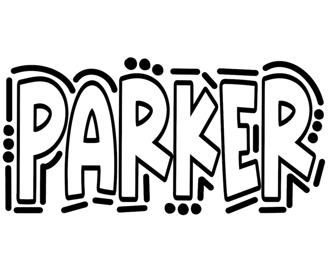 PARKER - Name Doodle Word - Sublimation PNG SVG - Digital Artwork ...