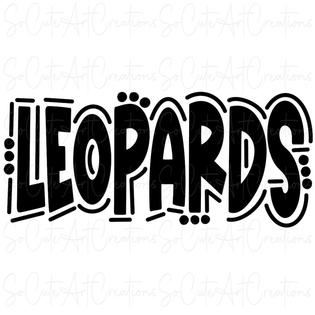 LEOPARDS - Solid Doodleword - Sublimation PNG and SVG - Digital Artwork ...