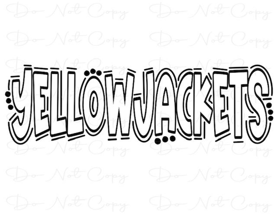 YELLOWJACKETS - Doodle Letters Transparent Background - Sublimation PNG ...